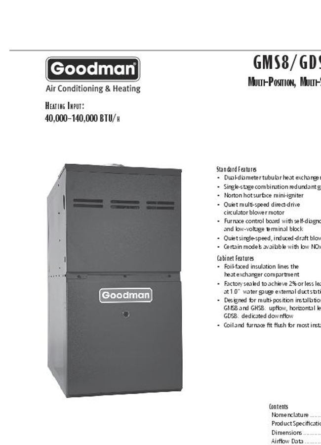 Goodman - Model GRVM97 - Gas Furnace - Brochure