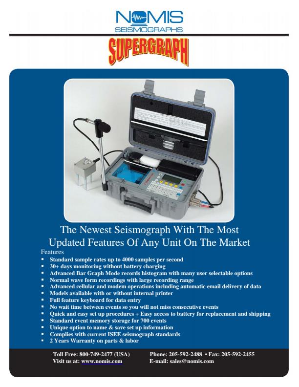 Nomis - Model MiniSupergraph II - Seismograph Equipment - Brochure