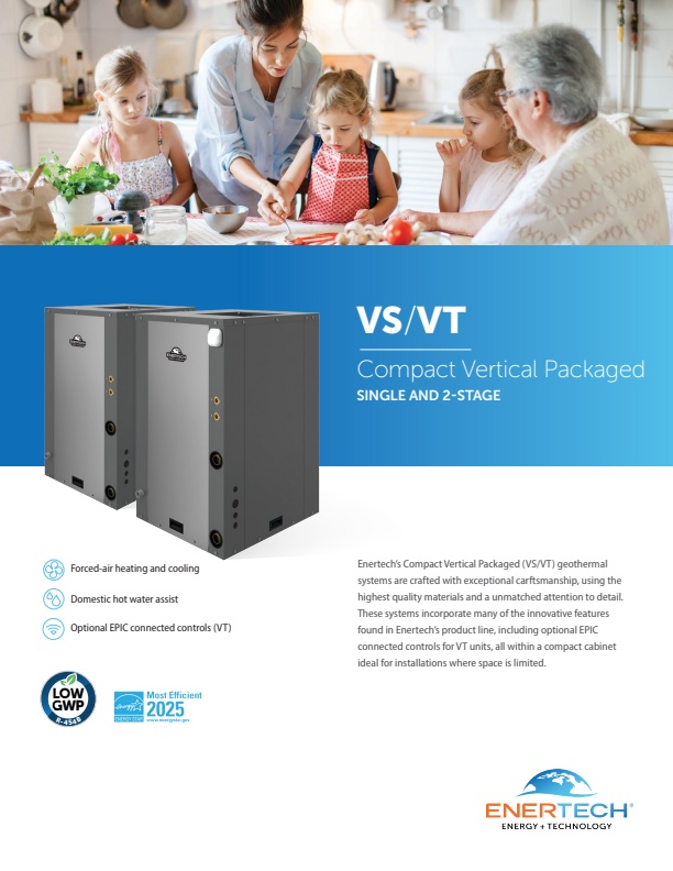 Enertech - Model VS/VT - Compact, Vertical Packaged Heat Pumps - Brochure