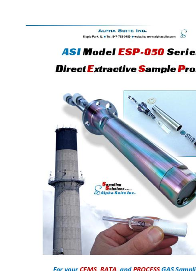 ASI - Model ESP-050 Series - Direct Extractive Sample Probe Brochure