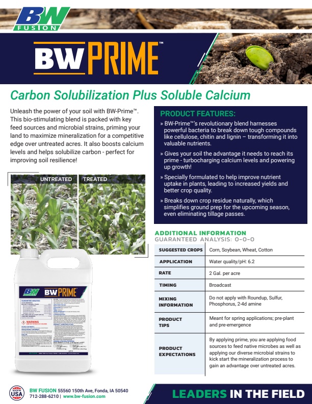 BW Fusion - Model Prime - Biostimulating Blend - Brochure