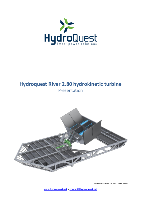 HydroQuest - Model 2.80 - River Turbine Brochure