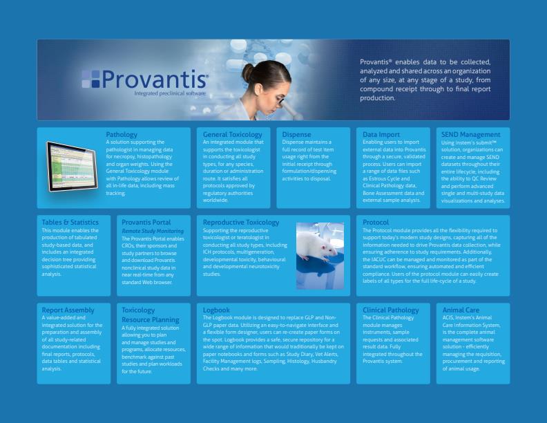 Provantis - Integrated Preclinical Windows-Based Software Brochure